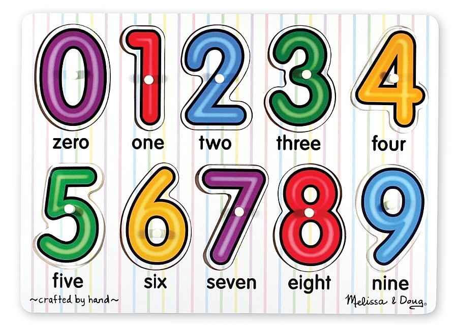 Melissa & Doug See-Inside Numbers Wooden Peg Puzzle (10 pcs)